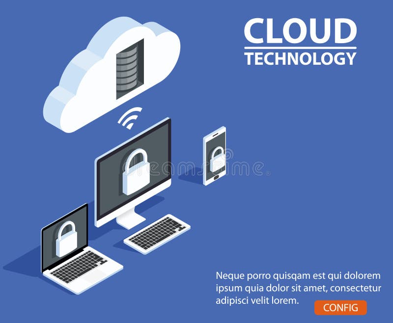 Concepts Cloud Storage. Header for Website with Computer, Laptop ...