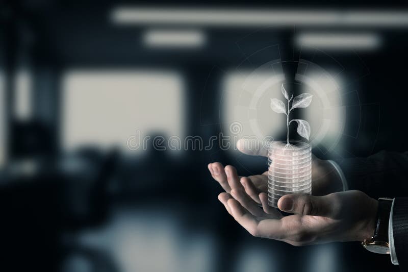 The Concepts of Investment Support and Sustainable Growth Stock Photo ...