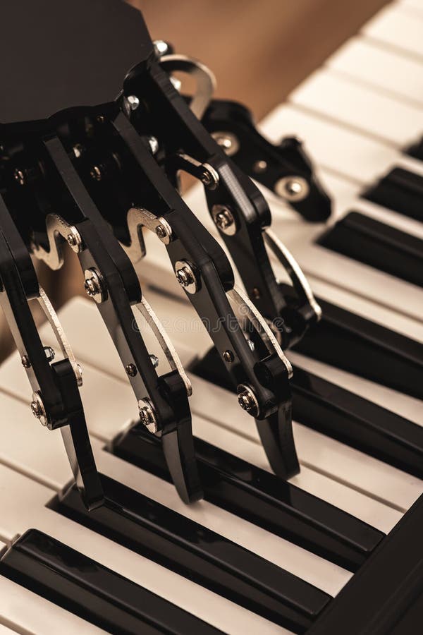 Human with Neural Hand Prosthesis Playing Piano Stock Image - Image of ...