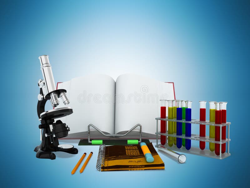 Concepts of School and Education Biology Test Tubes 3d Microscope ...
