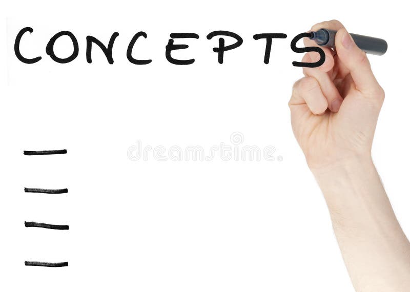 Concepts Sign Written by a Felt Tip Pen on Glass Board Stock Image ...