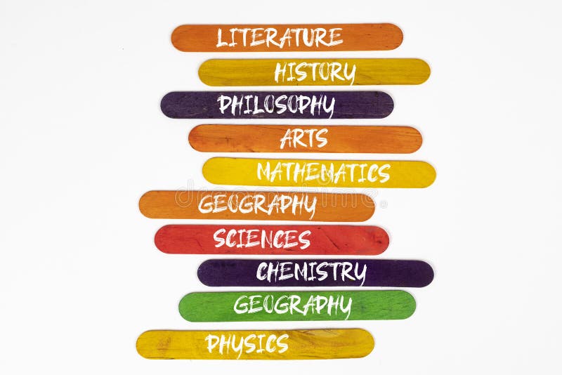 Subjects of study stock image. Image of design, isolated - 155564919