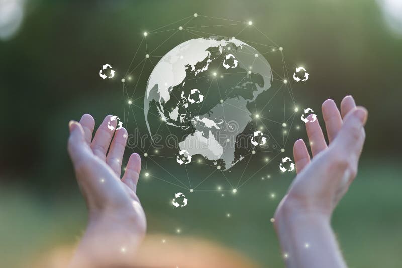 Concepts of Support of the Earth Ecology Stock Image - Image of ...