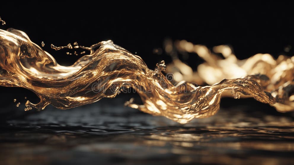 Concepts Visualized As Liquid Metal Streams Flowing and Intertwining ...