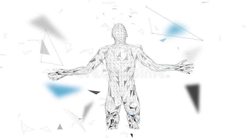 Conceptual Abstract Man. Connected Lines, Dots, Triangles, Particles on ... Conceptual Abstract Man. Connected Lines, Dots, Triangles, Particles on ...