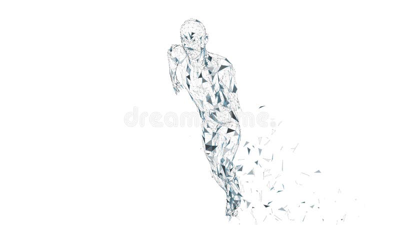 Conceptual Abstract Running Man. Runner with Connected Lines, Dots ... Conceptual Abstract Running Man. Runner with Connected Lines, Dots ...