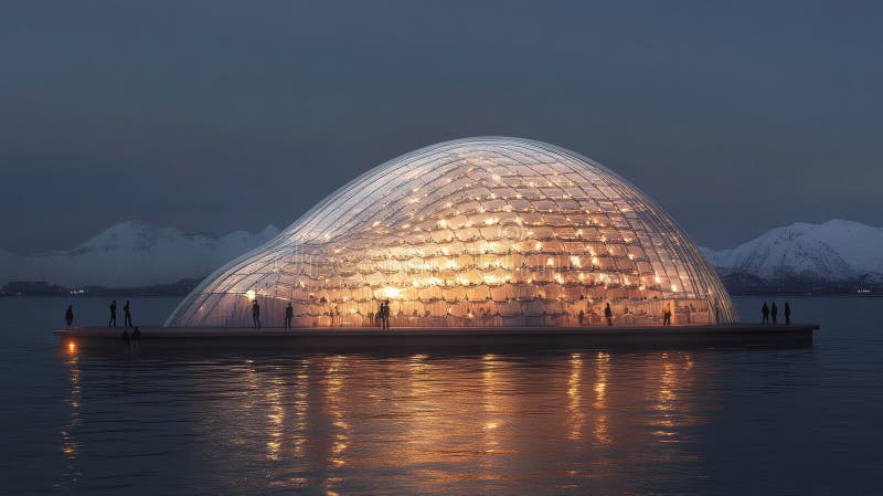 Conceptual Architectural Design Featuring a Futuristic Dome Structure ...