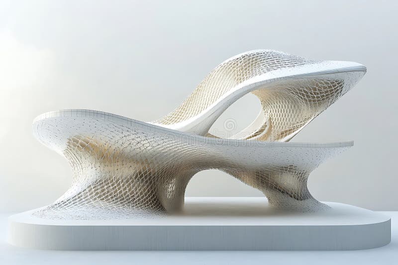 Futuristic Architectural Design with Woven Structure Elegant and ...