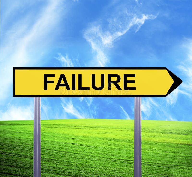 Conceptual Arrow Sign Against Beautiful Landscape with Text - FAILURE ...