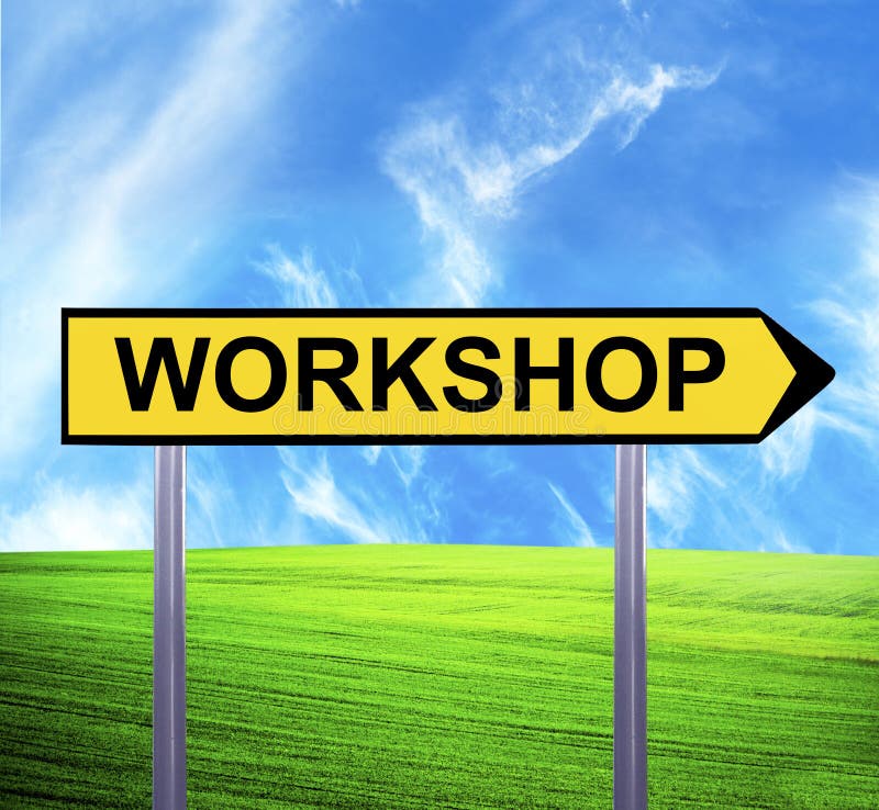 Conceptual Arrow Sign Against Beautiful Landscape with Text - WORKSHOP ...