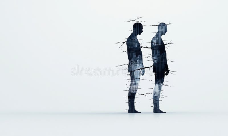 Conceptual Art Depicting Human Figures Intertwined, Representing ...