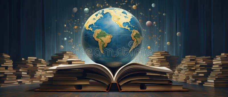 Conceptual Art Featuring Books Forming a Globe of Knowledge Stock ...