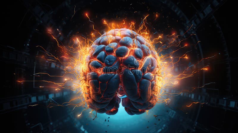 Conceptual Art of a Human Brain Bursting with Knowledge and Creativity ...