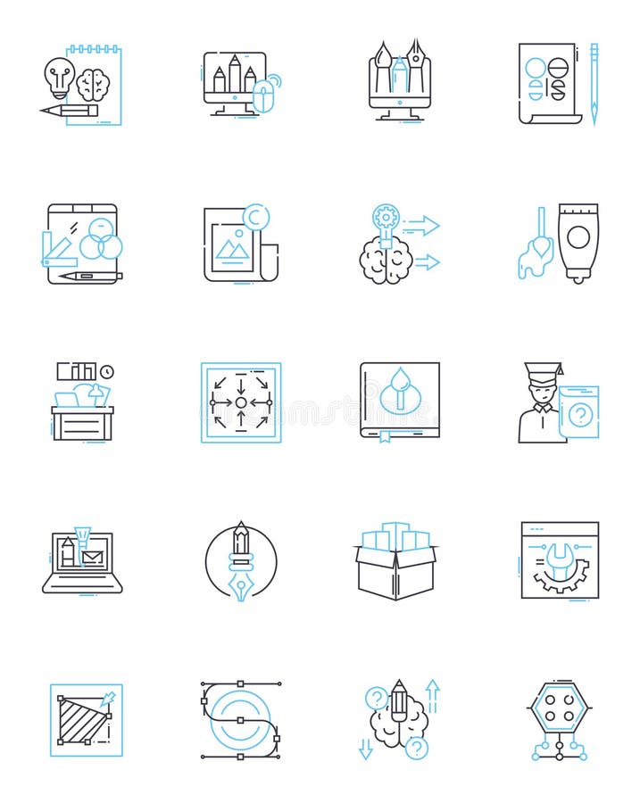 Conceptual Art Linear Icons Set. Philosophy, Abstraction, Expression ...