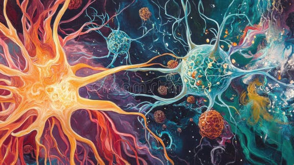 Conceptual Art of Machine Learning Represented As Neural Pathways Stock ...