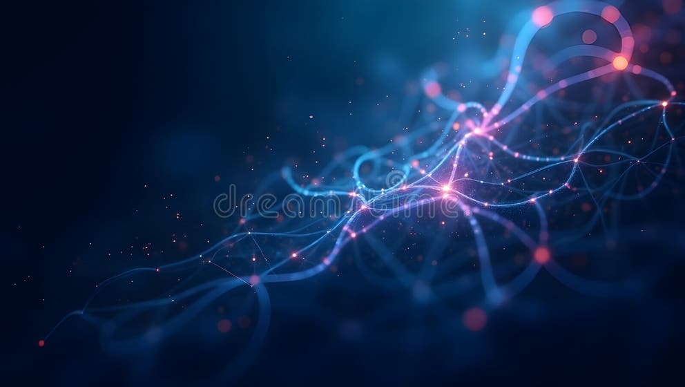 A Conceptual Art Piece of AI Neural Networks Visualized with Glowing ...