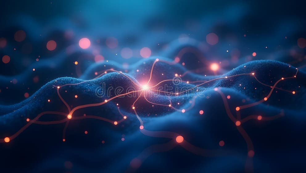 A Conceptual Art Piece of AI Neural Networks Visualized with Glowing ...