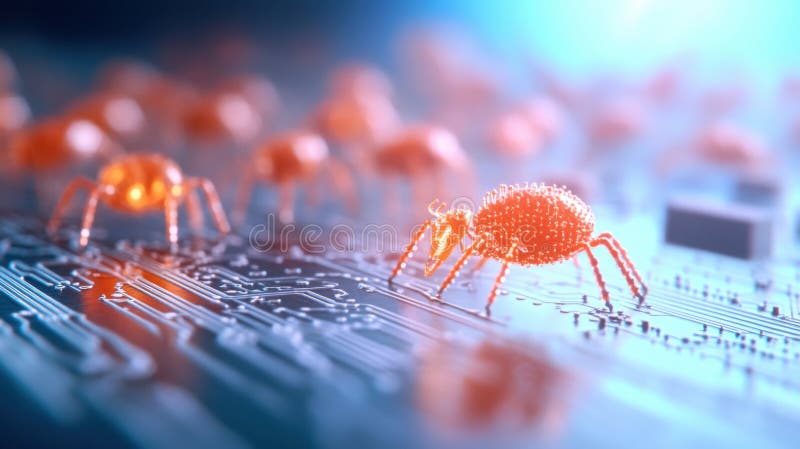 Conceptual Art Piece of Nanobots Constructing Microchip, Showcasing ...
