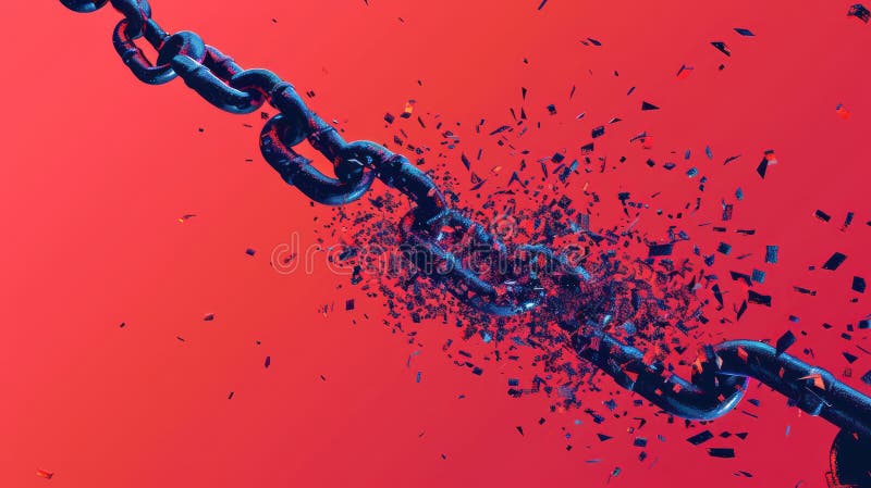 Conceptual Artwork Depicting Chains Breaking Symbolizing Stock ...