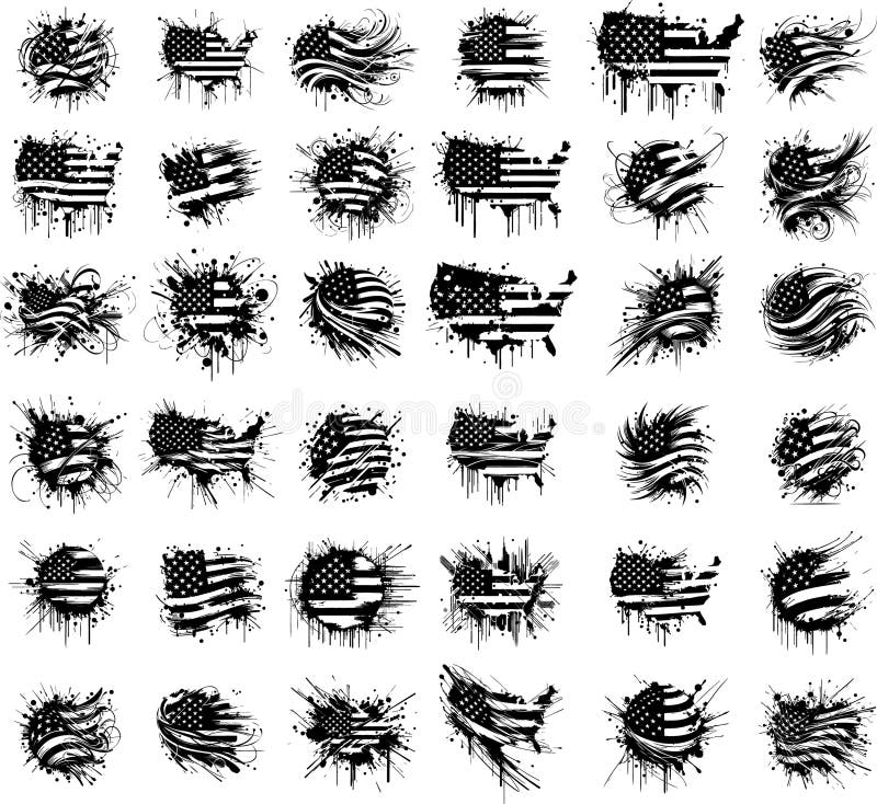 Conceptual Artwork Featuring Deconstructed American Flag Design with ...