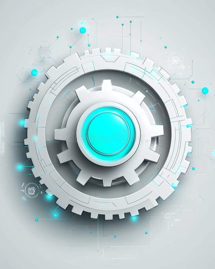 A Conceptual Artwork with Gears and Digital Components, Symbolizing ...