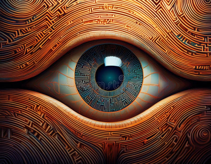 A Conceptual Artwork of a Maze within an Eye, Representing the ...