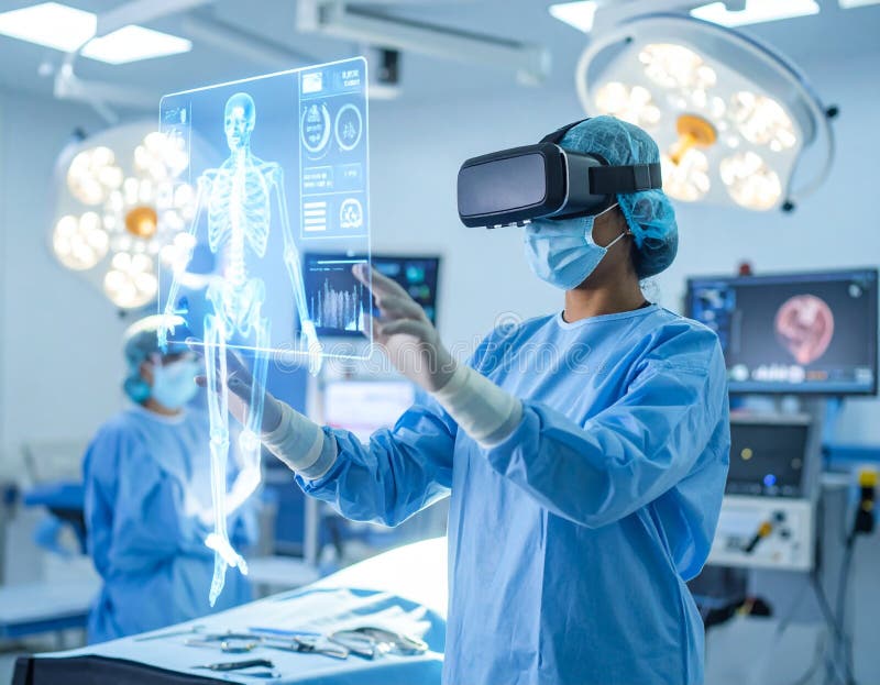 Remote Surgery with Robotic Arm and VR Interface Stock Photo - Image of ...