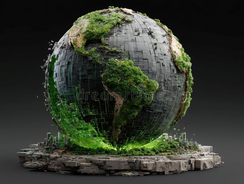 A Conceptual Artwork Showcases Earth with a Blend of Natural and ...