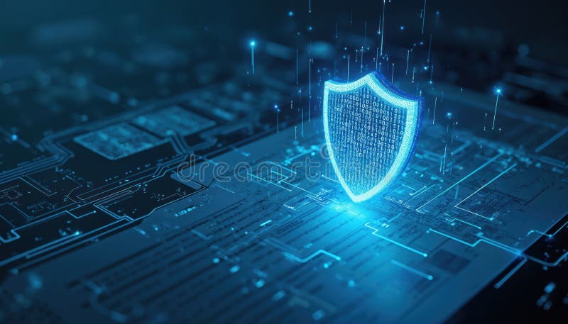 Conceptual Artwork Smart Law. Digital Shield Protects Legal Documents. Cybersecurity ...