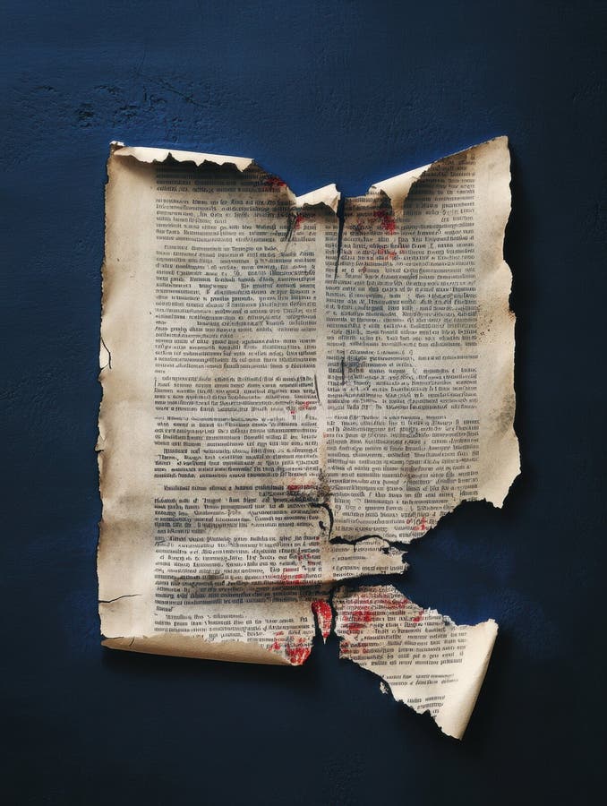 Conceptual Backdrop Featuring a Torn Political Document with Dramatic ...