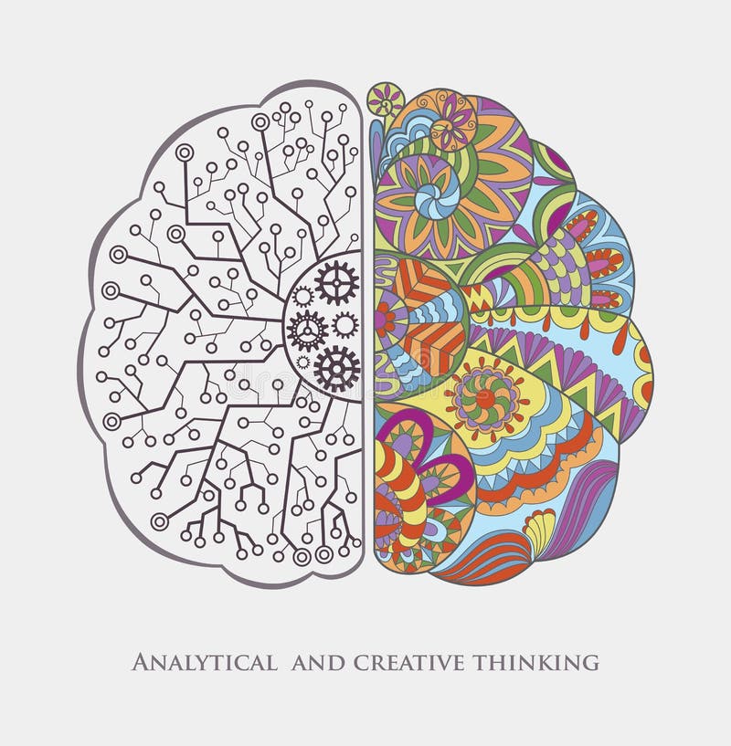 Conceptual Background with Analytical and Creative Thinking. Stock ...