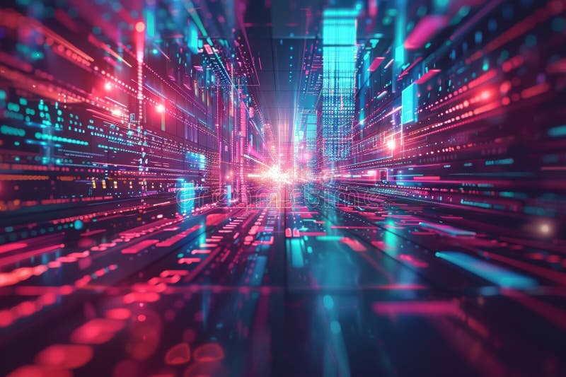 Conceptual Background Depicting Digital Transformation. Stock ...