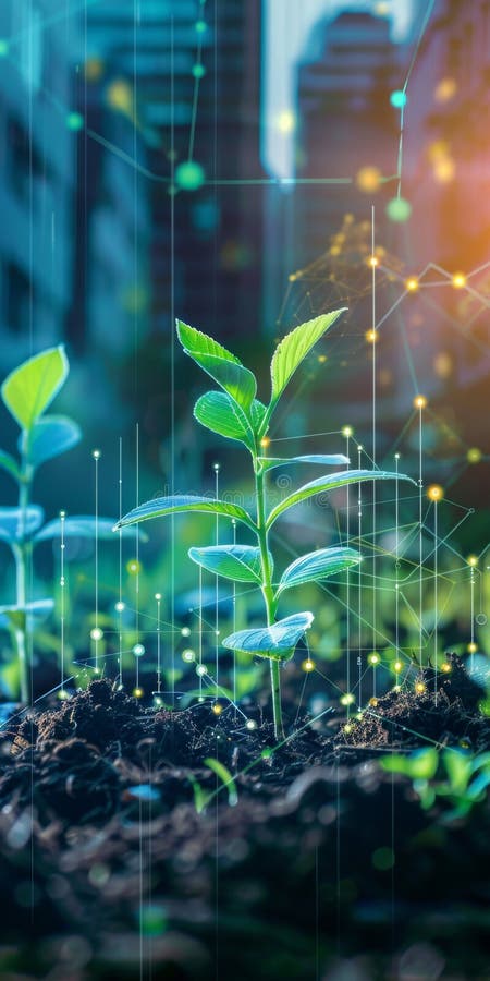 Conceptual Background Depicting Technology Growth. Stock Illustration ...