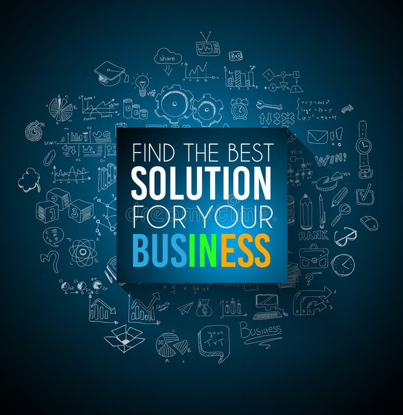 Conceptual Background: Find the Best Solution for Your Business. Stock ...