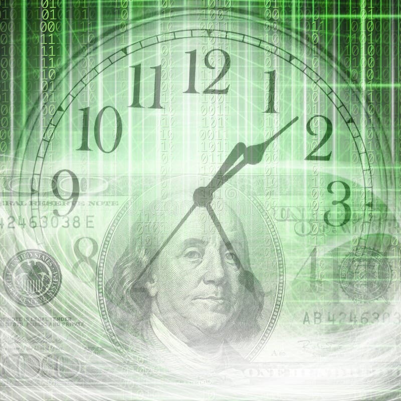 Conceptual Background Image of Binary Code with Time and Money C Stock ...