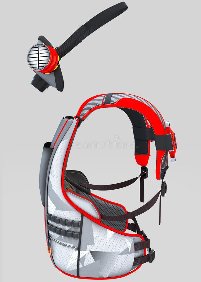 Conceptual Backpack for Rescue Tasks, Complete with Respirator. Stock ...