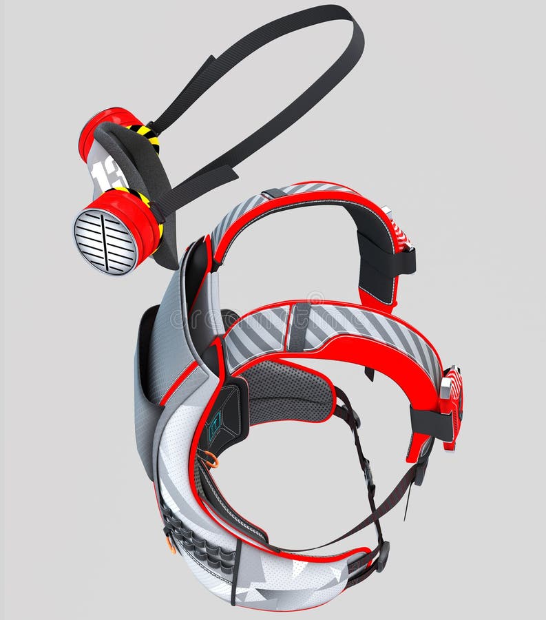 Conceptual Backpack for Rescue Tasks, Complete with Respirator. Stock ...