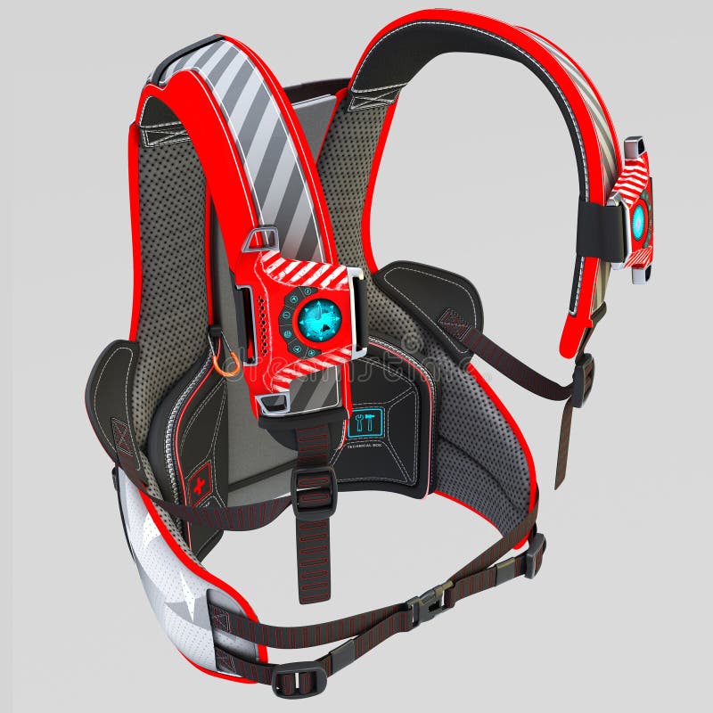 Conceptual Backpack for Rescue Tasks, Complete with Respirator. Stock ...