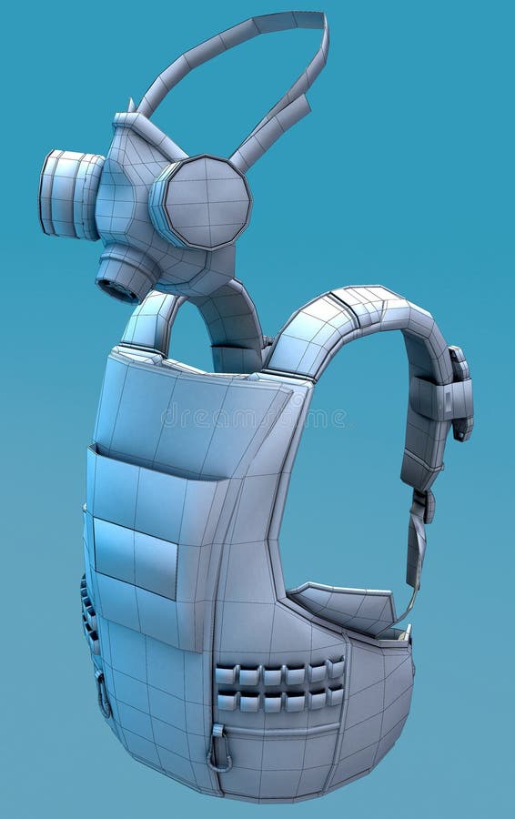 Conceptual Backpack for Rescue Tasks, Complete with Respirator. Stock ...