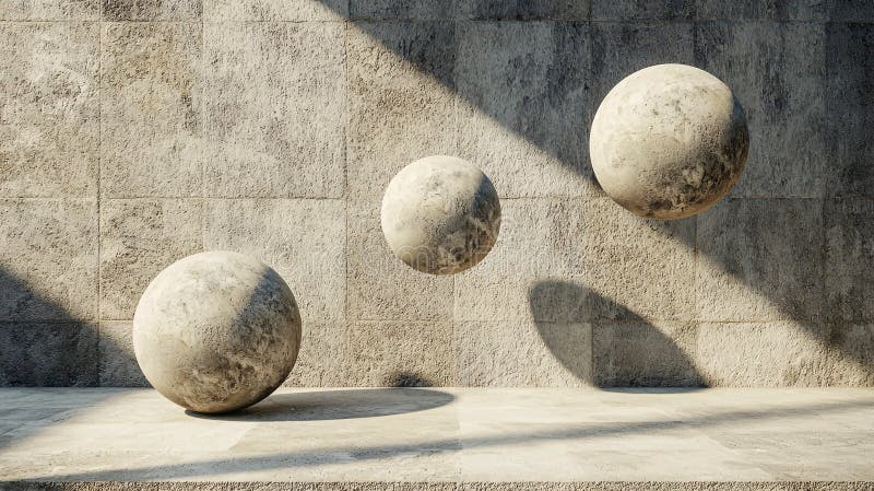 Conceptual Balance with Abstract Geometric Shapes, Levitating Forms and ...