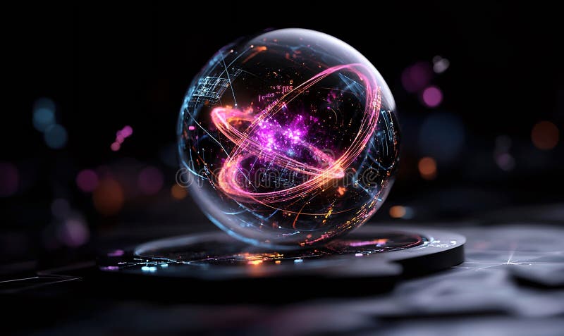 Conceptual Bloch Sphere with Glowing Energy Stock Photo - Image of ...