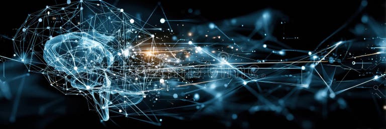 Conceptual Brain-Computer Interface Showcasing Sparks and Visual ...