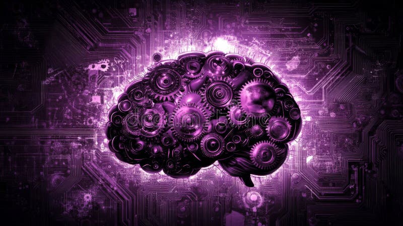 Conceptual Brain with Mechanical Gears and Technology Theme Stock Image ...