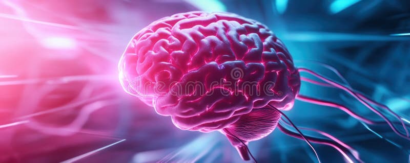 Conceptual Brain Pathways Holographic Visuals Illustrating Mental ...