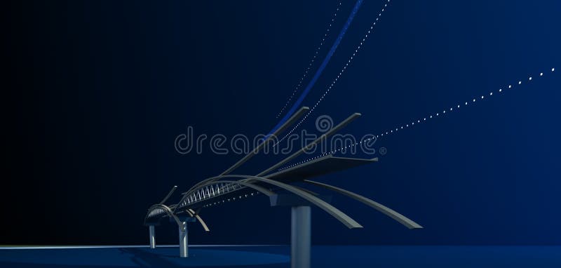 Conceptual bridge at blue stock illustration. Illustration of ...