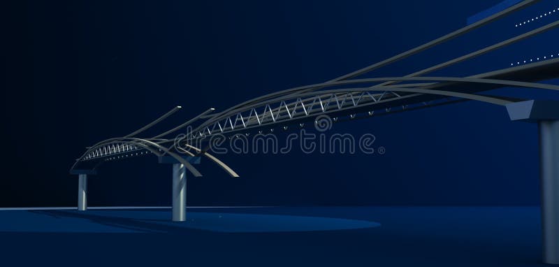 Conceptual bridge at blue stock illustration. Illustration of abstract ...