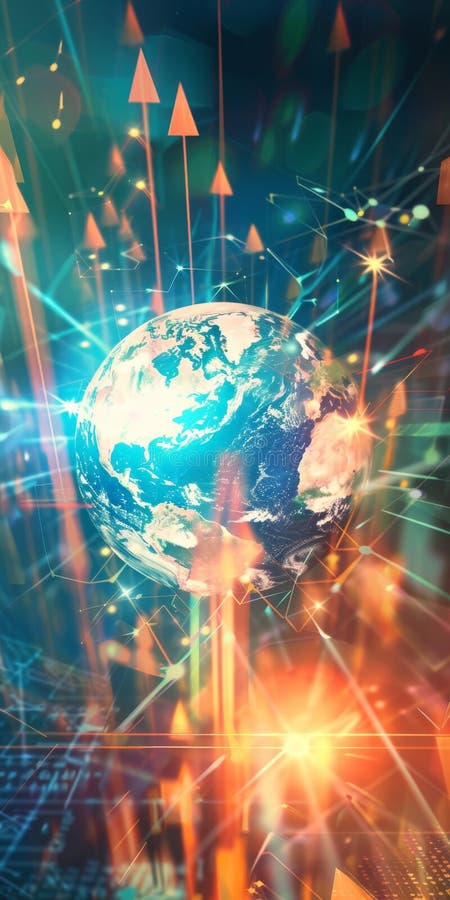 Conceptual Business Expansion Idea with a Globe and Arrows. Stock ...