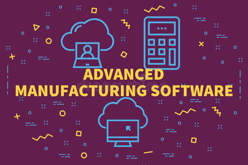 Conceptual Business Illustration with the Words Advanced Manufacturing ...