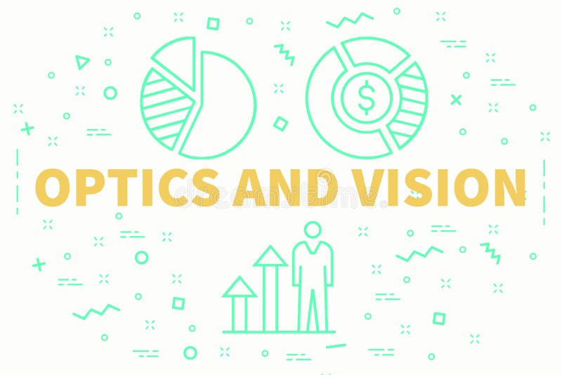 Conceptual Business Illustration with the Words Optics and Vision Stock ...