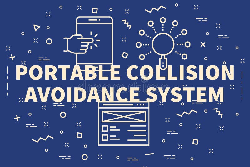Conceptual Business Illustration with the Words Portable Collision ...